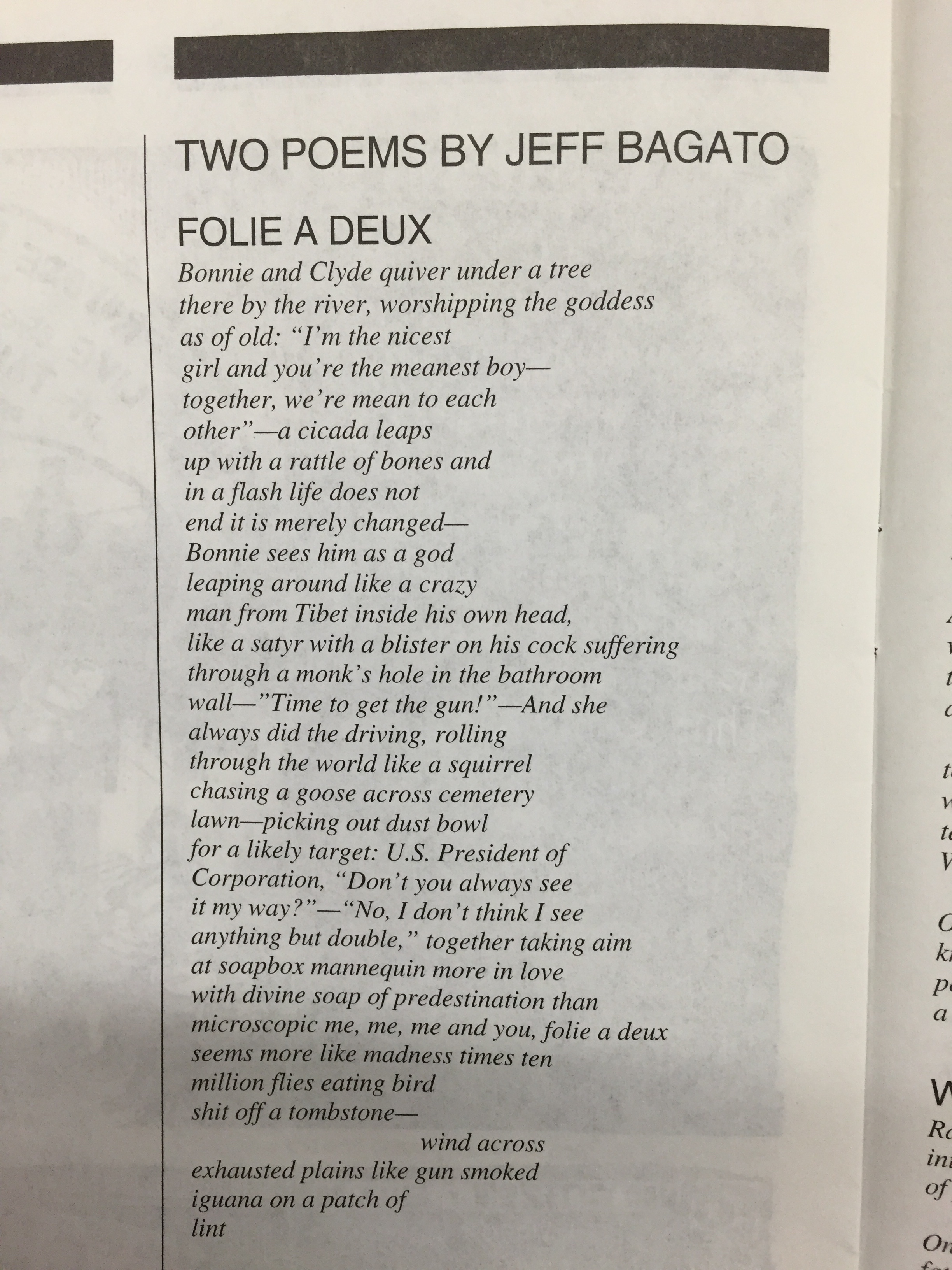Flashback: Two poems in Exquisite Corpse, 1994 | jeff bagato
