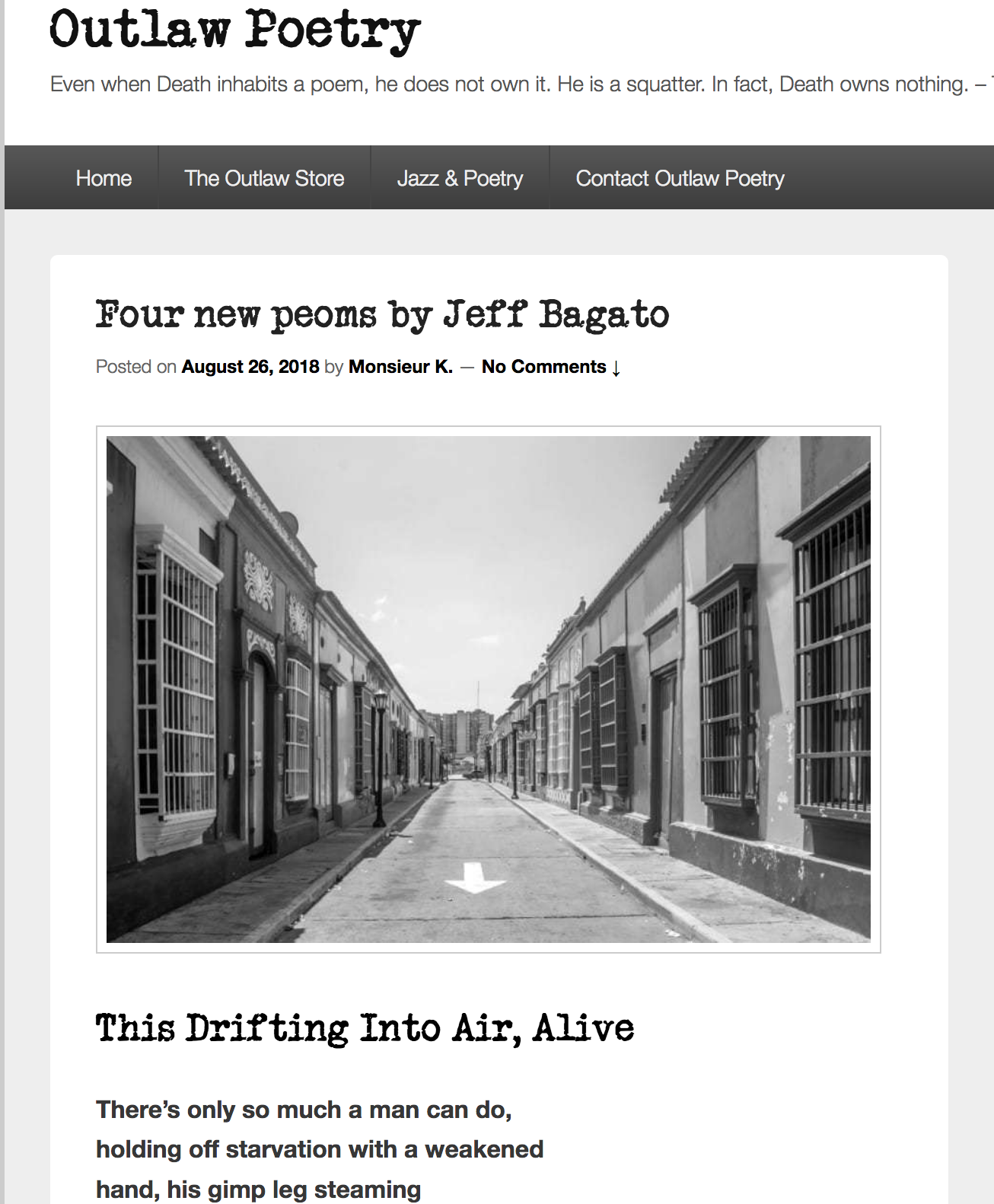 “This Drifting Into Air, Alive,” and 3 other poems in Outlaw Poetry ...