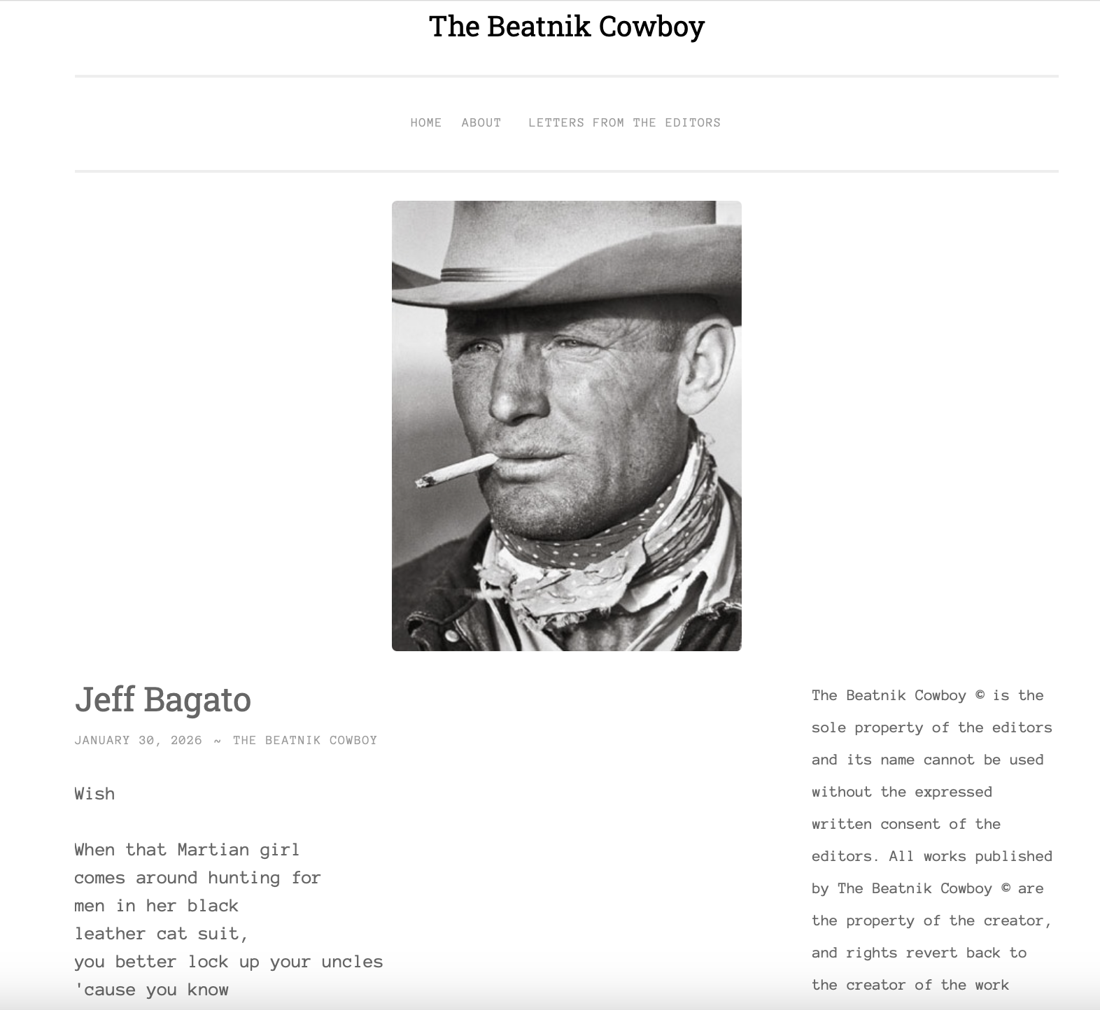 Poem published in Beatnik Cowboy | jeff bagato